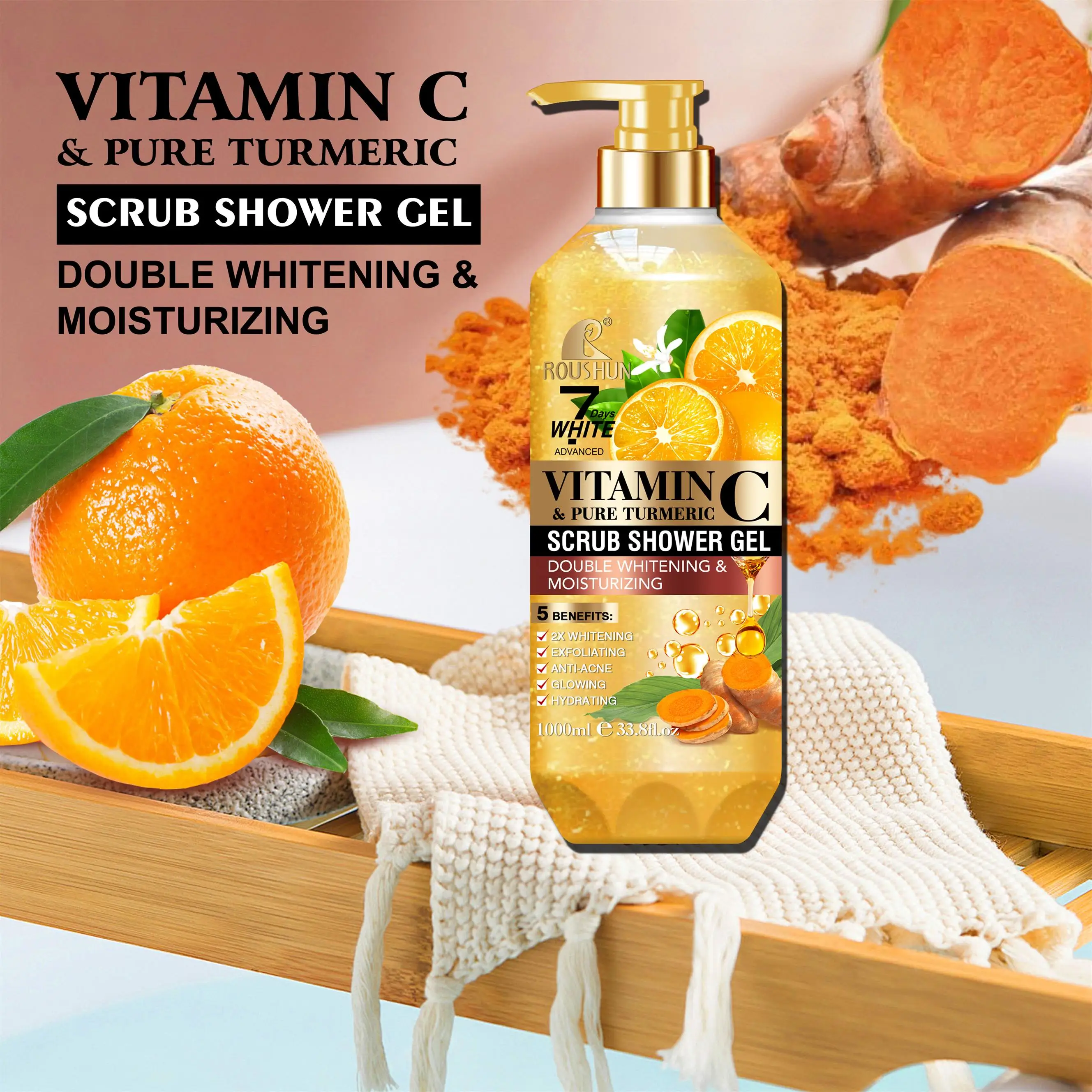 Vitamin C Scrub Shower Bath With Turmeric 7 Days White Roushun Private ...