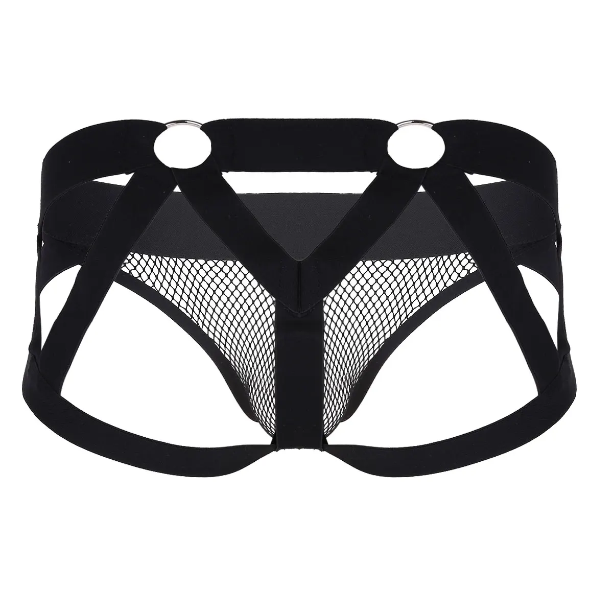 See Through Men Boxers Fishnet Open Back Hollow Out Strappy Jockstrap G-string Men's Briefs Gay ...