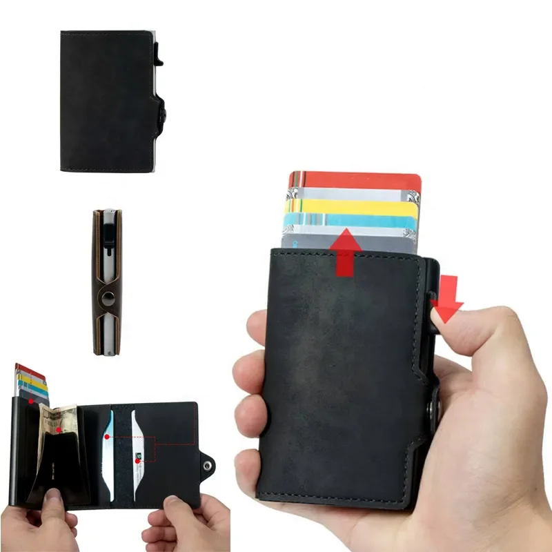 Secure and Stylish: Side Push Button RFID Blocking Wallet