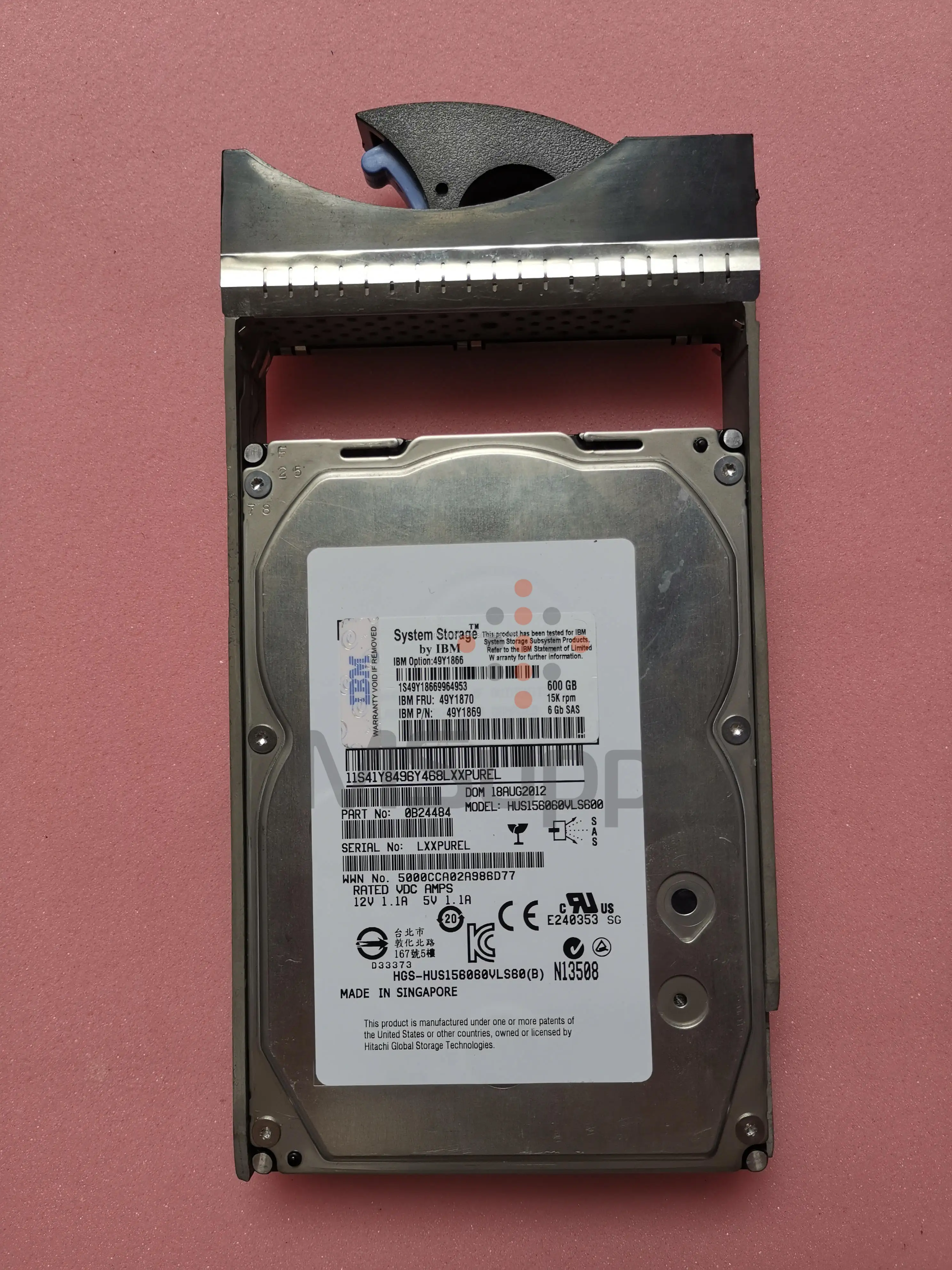 49Y1870 49Y1869 49Y1866 600G 15K SAS 6G 3.5inch DS3512 HDD