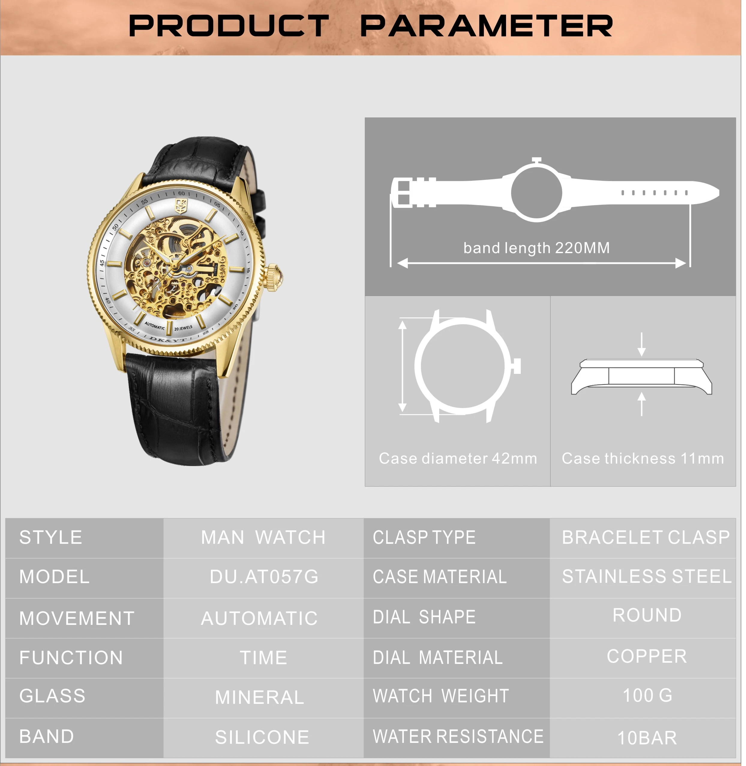 Oem Stainless Steel Case Back Water Resistant Chinese Mechanical ...