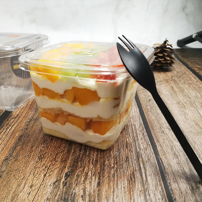 Wholesale Storage Transparent Square Ps Container Pastry Packaging ...