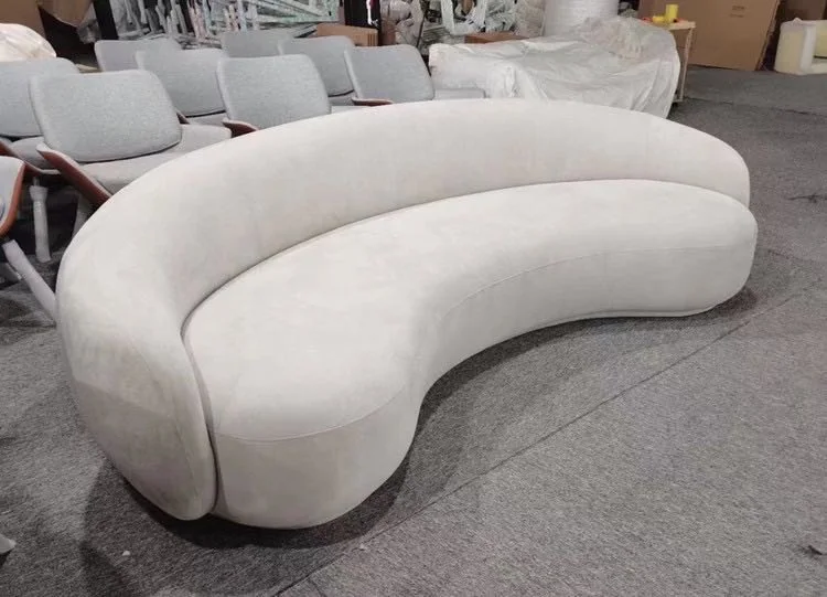 Modern Simple Wool Curved Fabric Sofa Nordic Small House Design ...