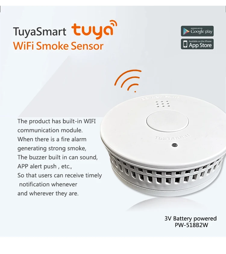 Battery Operated Linked Fire Alarms Wireless Photoelectric Smoke Alarm ...