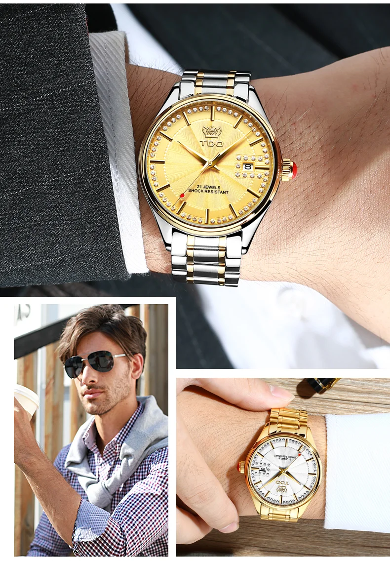 Luxury Japanese Automatic Wrist Watches Men Oem Brand Custom Logo Gold ...