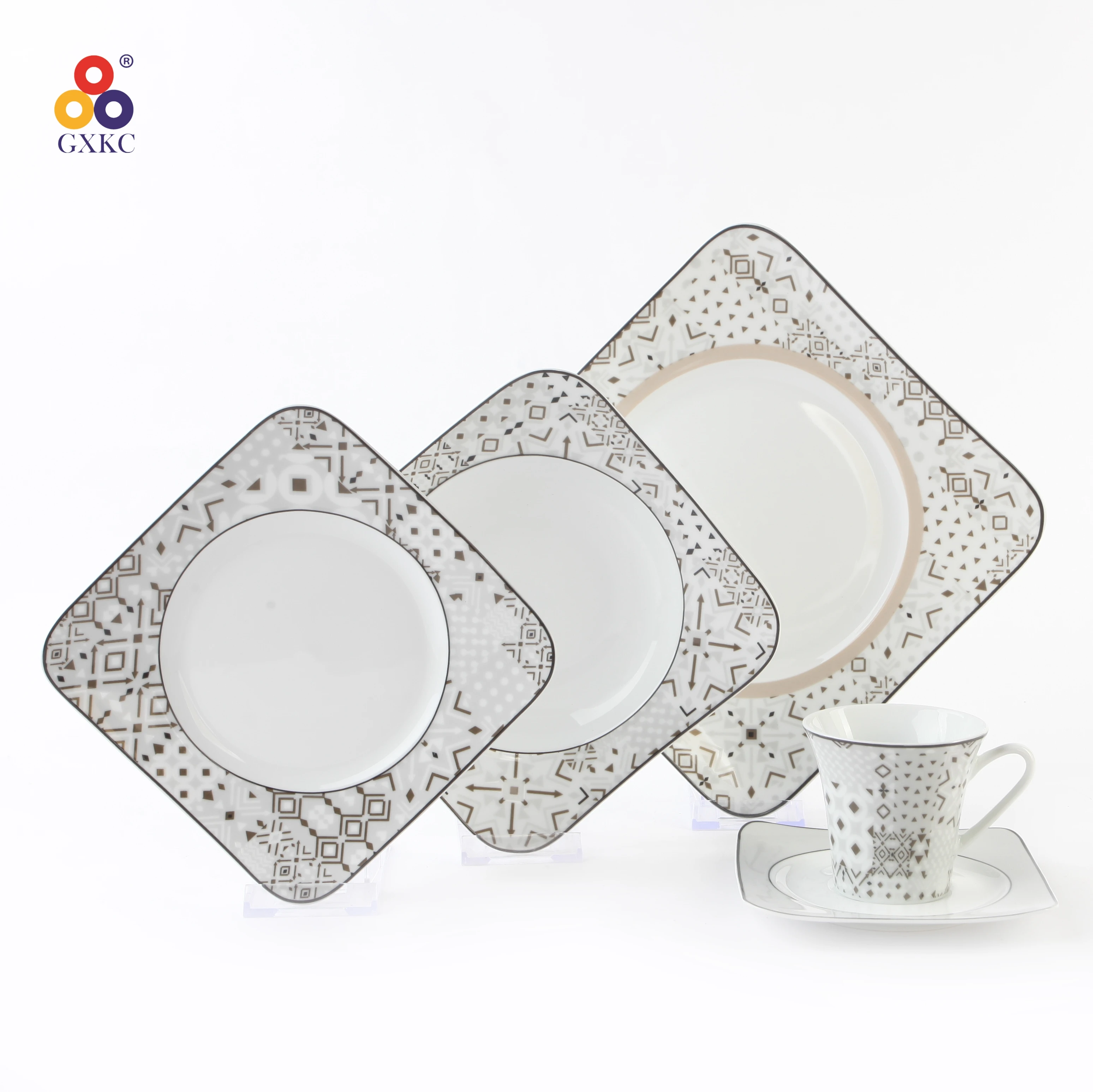 square Shape New Design Ceramic Cup Porcelain Tea Set With Saucer ...