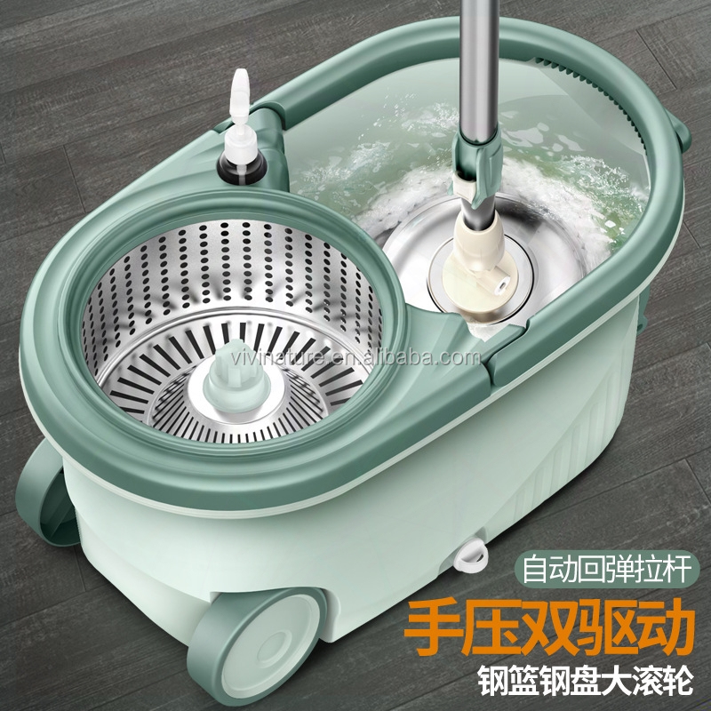 Stainless Steel 360 Easy Rolling Spin Rotation Mop| Alibaba.com