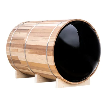 Luxury Outdoor Wood Barrel Sauna with Red Cedar Wet Steam