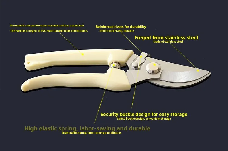 Industrial Grade Multi-Purpose Stainless Steel Scissors Bypass Garden ...