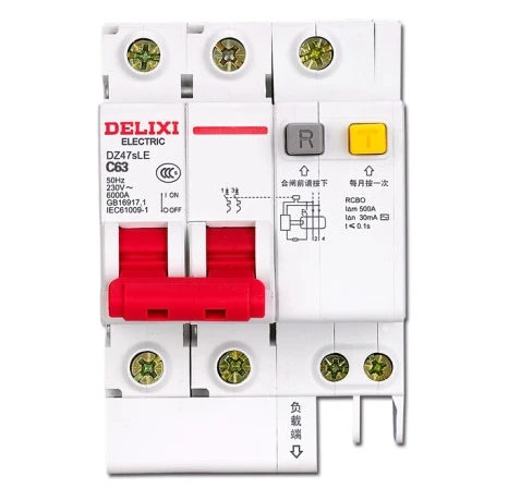 MCB RCBO DZ47SLE 1P+N 1P 2P 3P+N 4P 30mA 50mA 75mA 100mA 300mA 6A 10A 16A 20A 25A 32A 40A 50A ...
