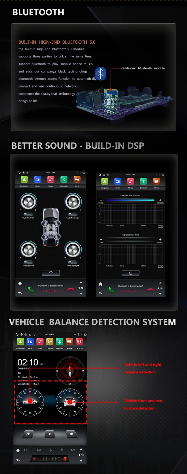 Klyde Kd-13301 Android 9.0 6core Car Audio With Vertical Touch Screen ...
