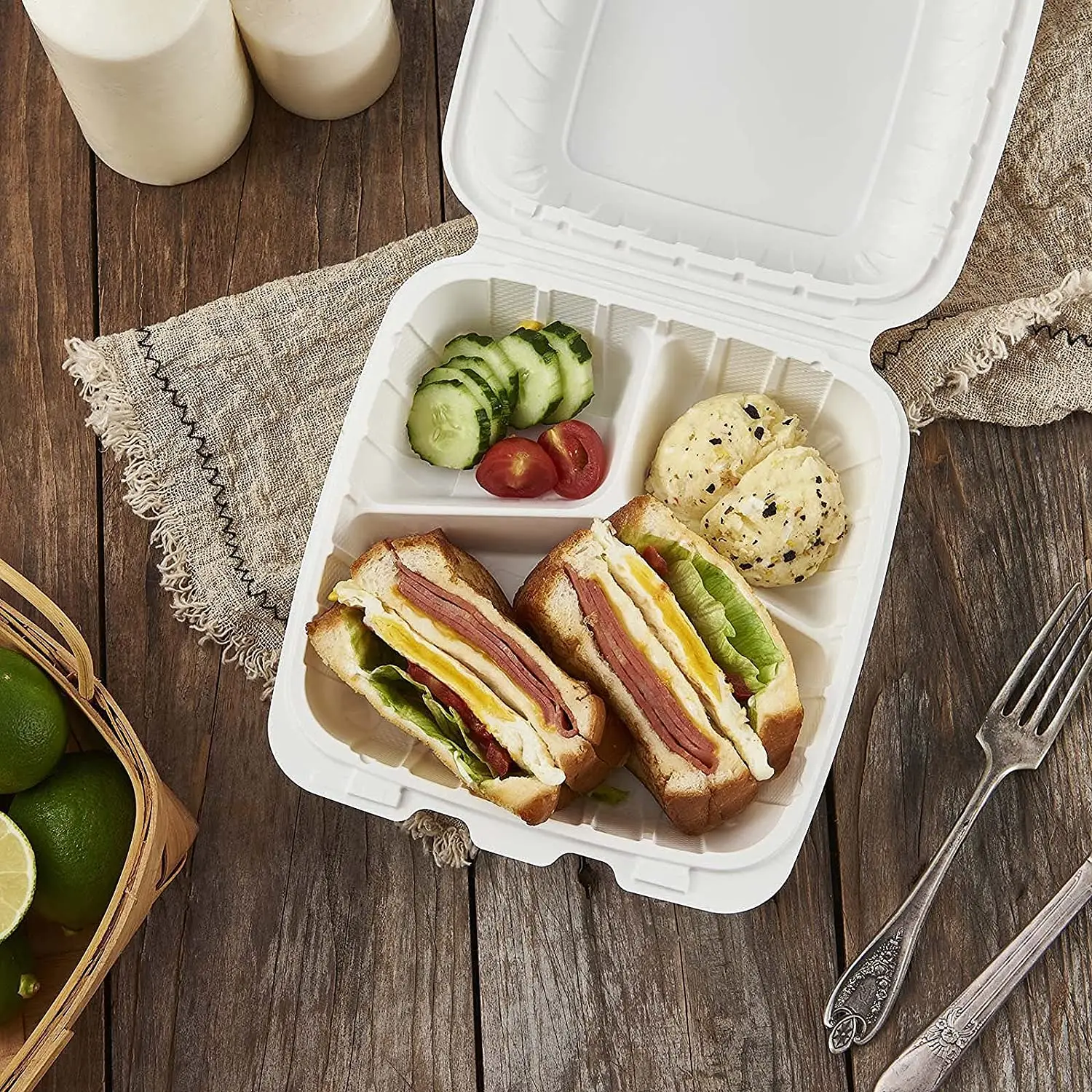 Plastic Clamshell Take Out Food Containers, Heavy Duty To-go Disposable ...