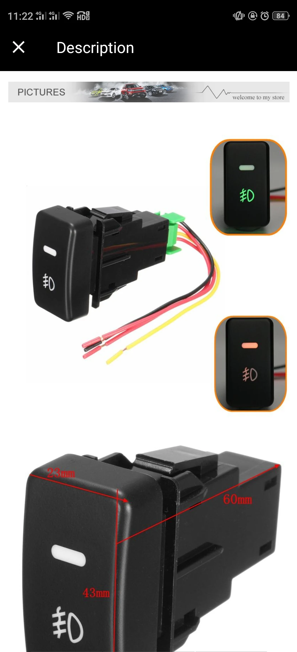 Car Switch Led Driving Light On-off Fog Lamp Push Switch For Honda ...