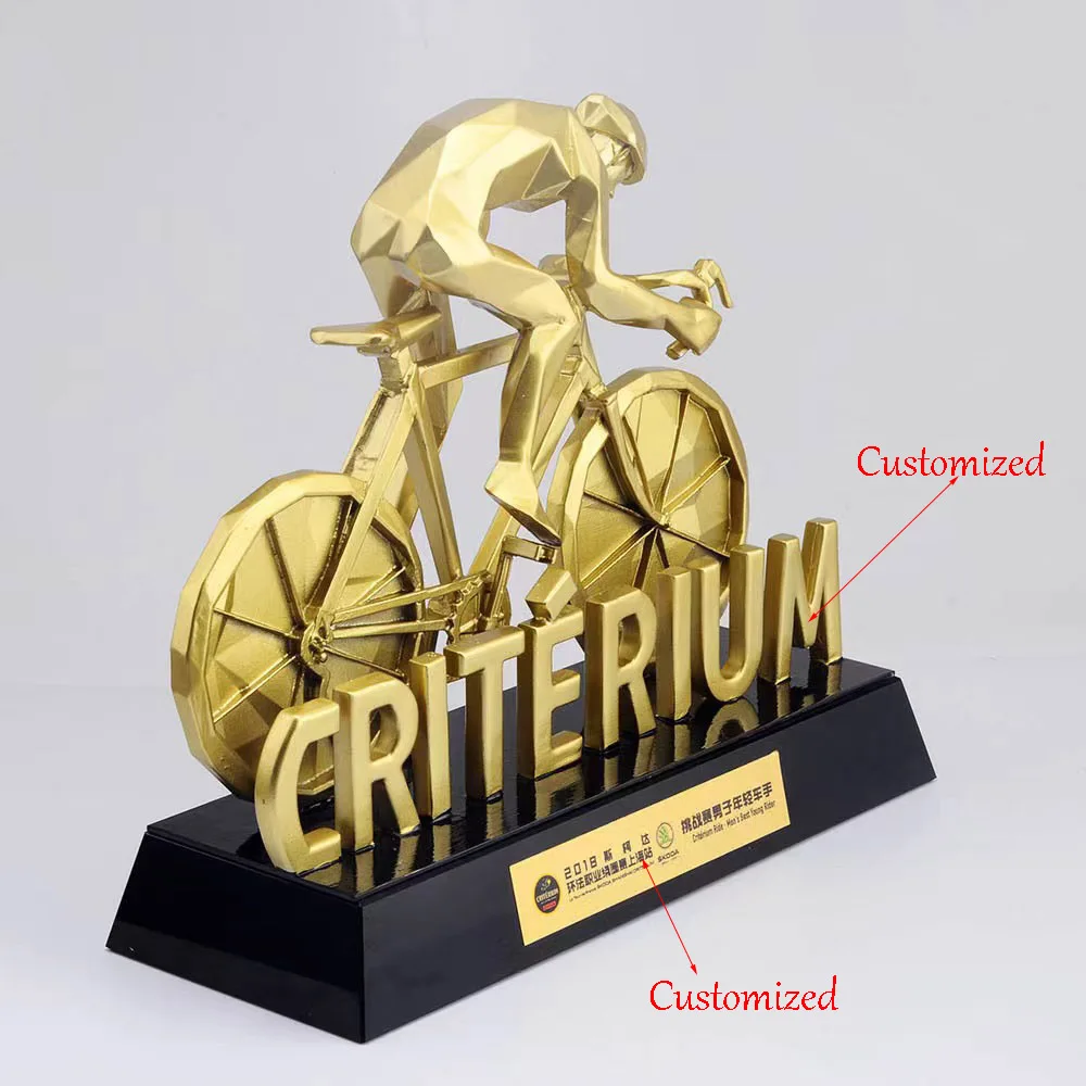 Metal Crafts 3d Model Riding Bike Golden Trophy Promotional Product ...