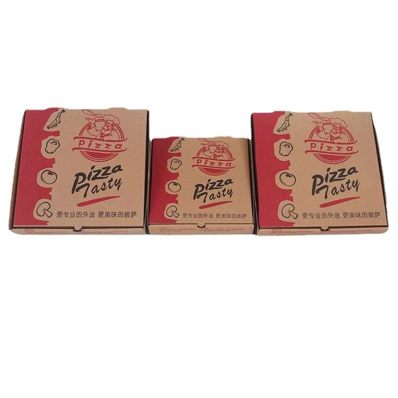 Pizza Packaging Box Biodegradable Rectangular Black Printed Pizza Box ...