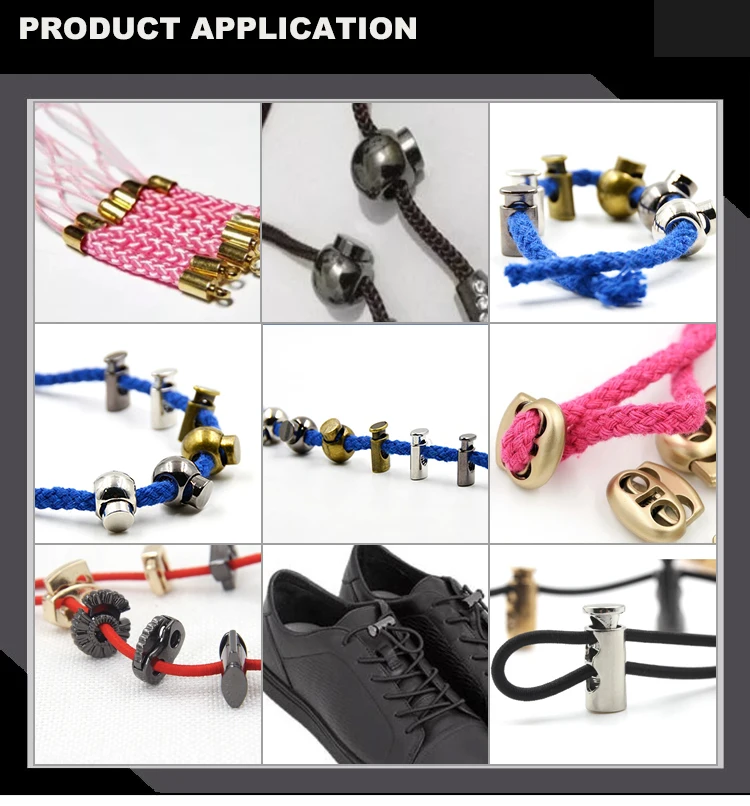 New Custom Jacket Black Drawstring Elastic Rope End Spring Lock Metal ...