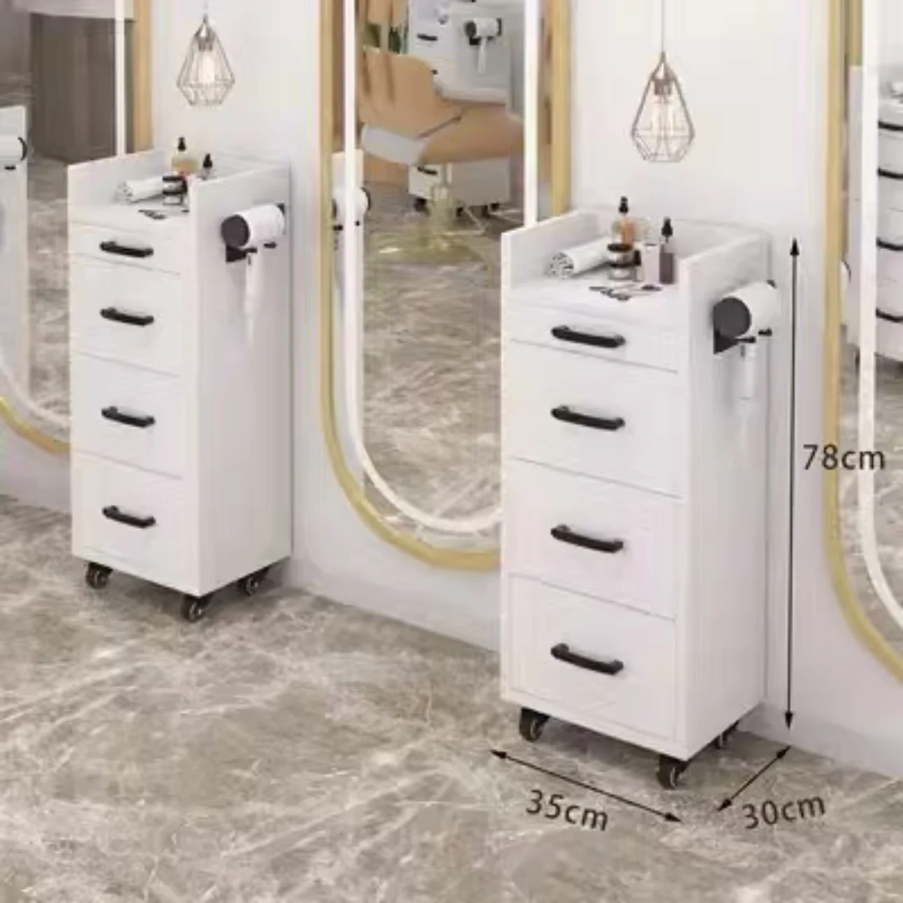 Salon Trolley Hair Salon Locker Barber Shop Tool Cabinet Rack Multi ...