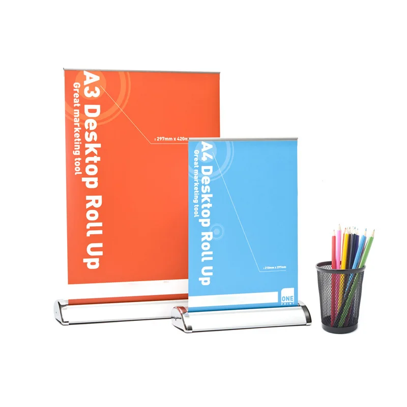 Custom A4 Mini Table Banner Retractable Display Stand - Eco-Solvent Ink ...