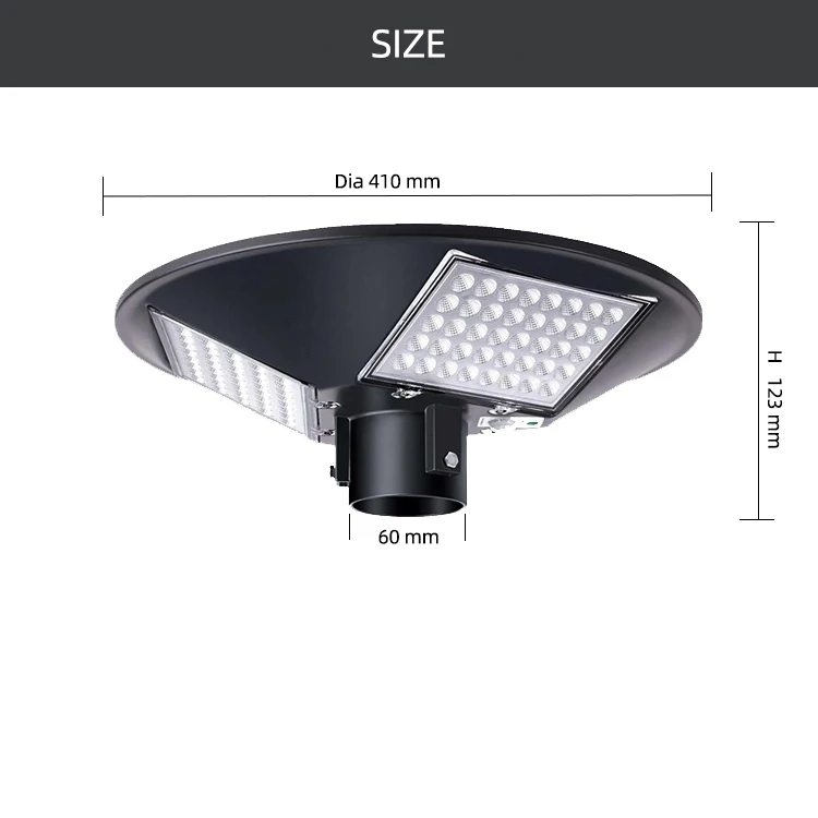 Outdoor Abs 60w Ufo Post Top Motion Sensor Round Solar Garden Led Light ...