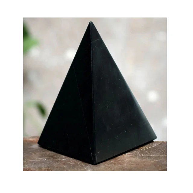 Jet Black Marble Pyramid Funeral Cremation Urns for Ashes