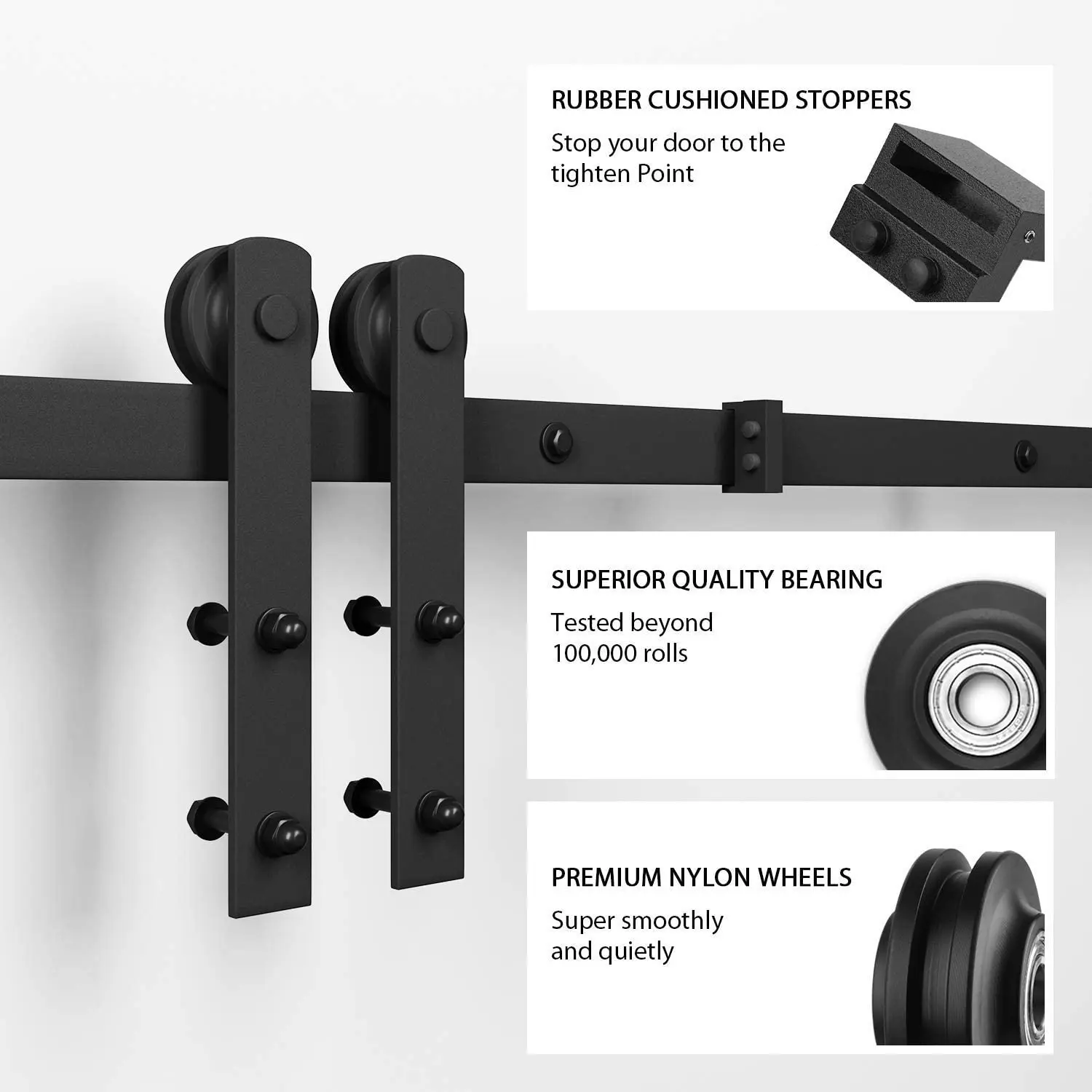 Wekis Heavy Duty Modern Interior Sturdy Barn Doors Hardware Systems ...