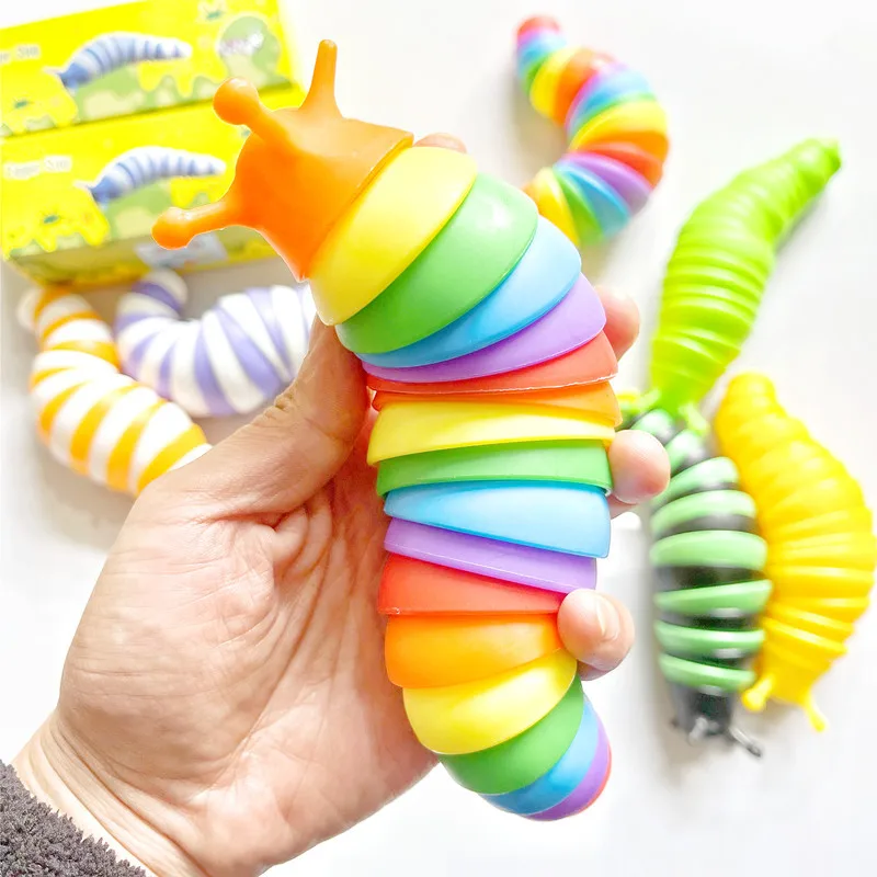 Amazon Hot Sale Rainbow Fidget Slug Fidget Toys Unisex Boys And Girls ...