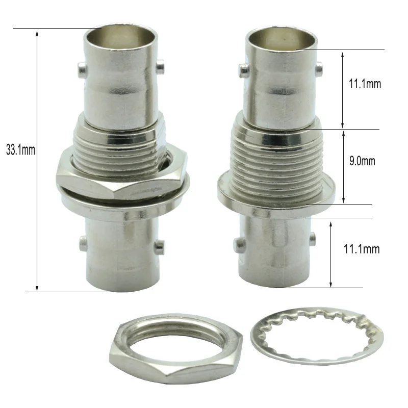 Dual BNC Jack Socket Screw Panel Mount - RF Coaxial Connector