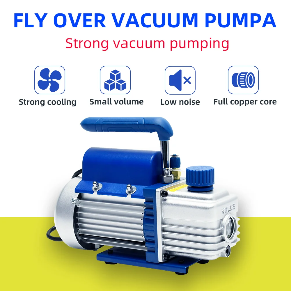 High HVAC Rotary Vane Mini Single Stage Vacuum Pump 2.1 CFM