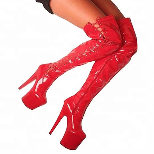 Shop Custom Sexy Extreme Long Shaft Boots 20cm High Heels