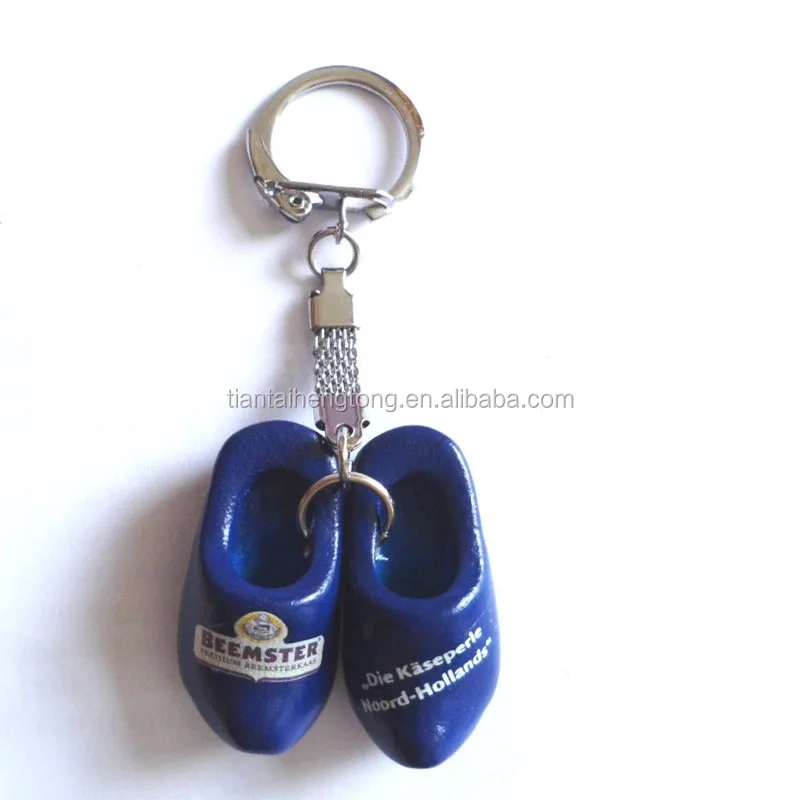 Promotional Double Wooden Shoe Keychain for the Netherlands