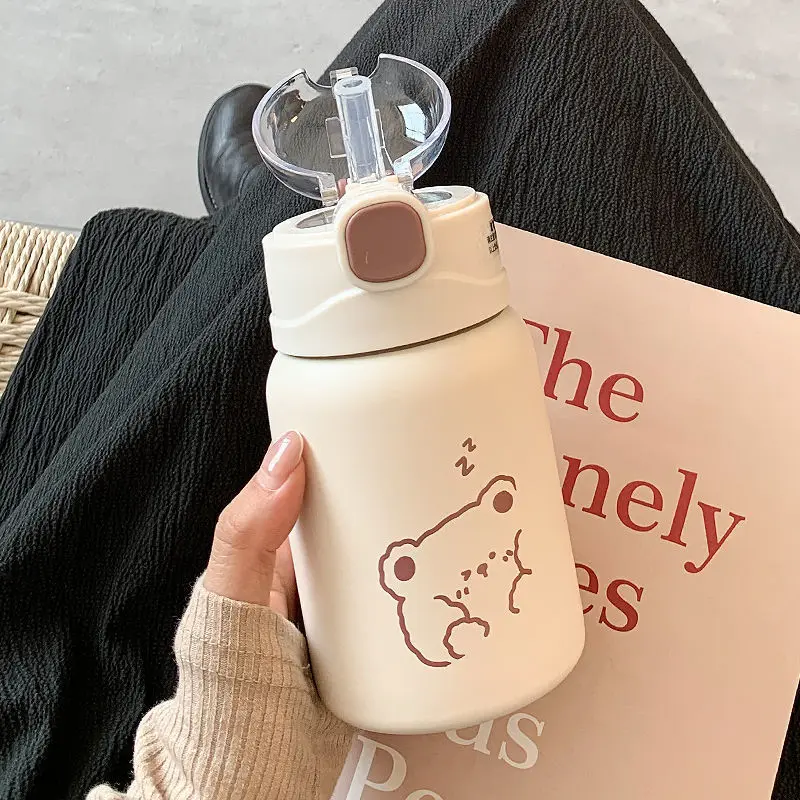 Cute Thermal Insulated Bottle Simple Cute Style Stainless Steel ...