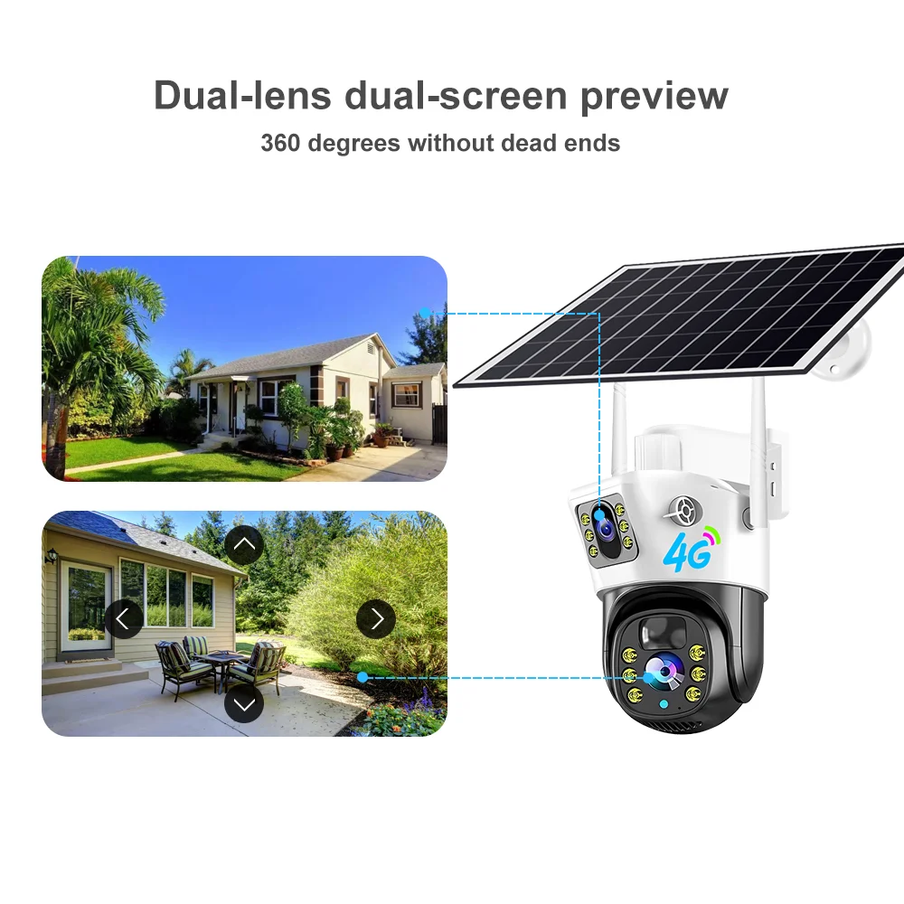 V380 New Design 4G Smart IP Solar PTZ Camera Outdoor Colorful Night ...