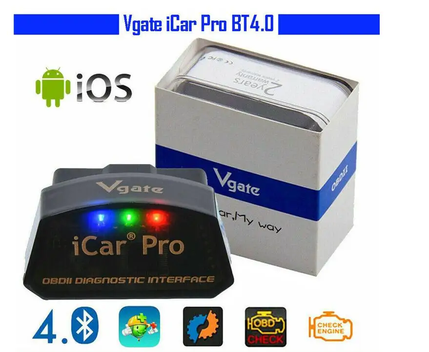 Vgate Icar Pro Wireless 4.0 Version Elm327 Obd2 Car Diagnostic Scanner ...