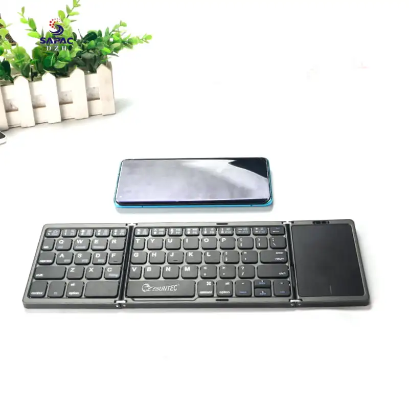 Bt Wireless Foldable Office Keyboard Slim Mini Portable Three-fold ...