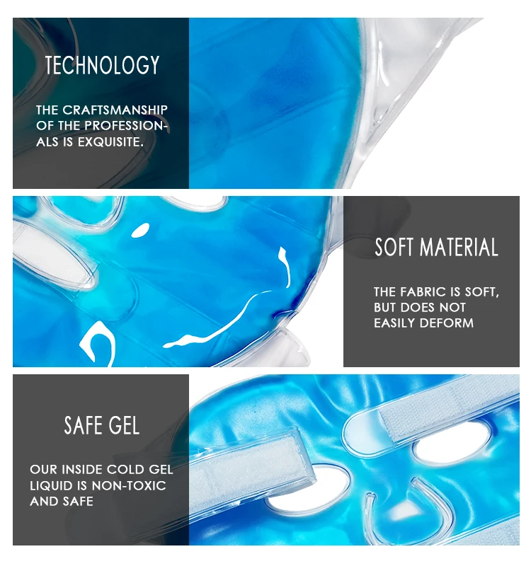 Free Sample Beauty Care Reusable Soft Material Frozen Gel Full Face ...