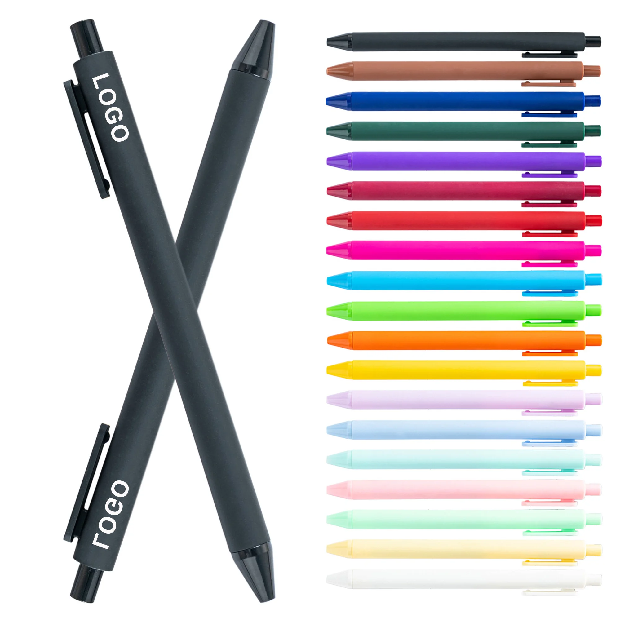 Wholesale Best Bulk Plastic Cheap Multicolored Rubber Coated Ballpoint ...