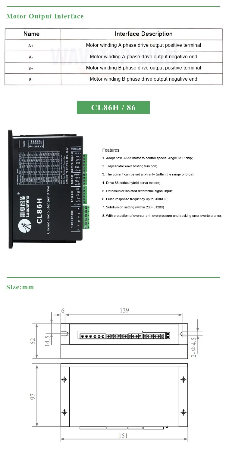 雷赛 2 期闭环步进电机驱动器 HBS86H CL86 CL86H 用于数控雕刻机| Alibaba.com