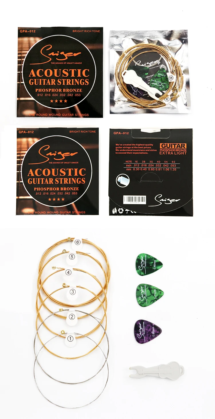 Smiger Gpa-012 High Quality Custom Packaging Gauge 012 Phosphor Bronze ...