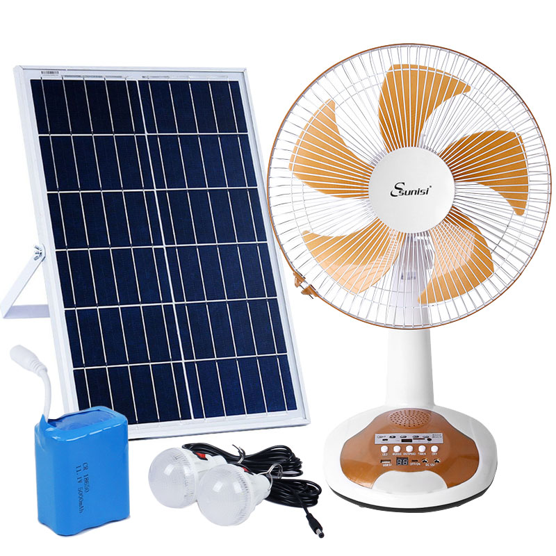 12inch Solar Table Fan - Rechargeable & Efficient Cooling