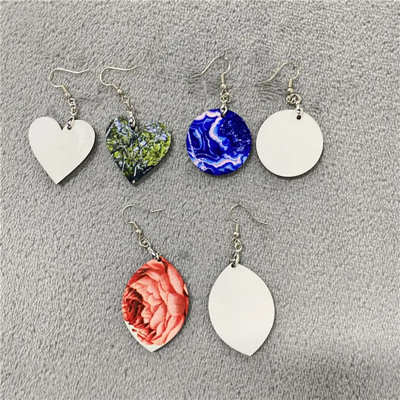 White Diy Sublimation Blank Sublimatable Mdf White Earrings Mdf ...