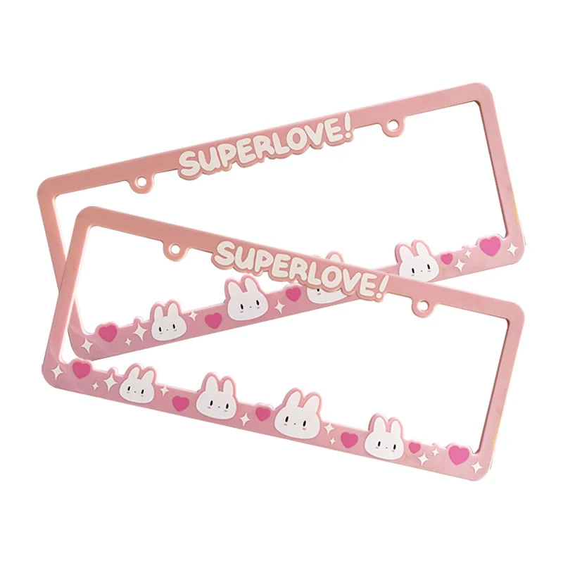Cute Cartoon Car Metal License Plate Frame Customized Russian License ...