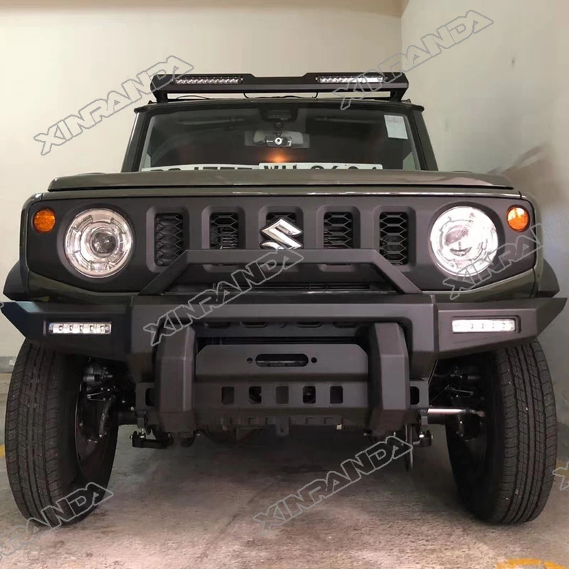 Jimny Accessories Winch Front Bumper Steel With Drl Front Bumper For Suzuki Jimny Jb64 Jb74 2018 ...