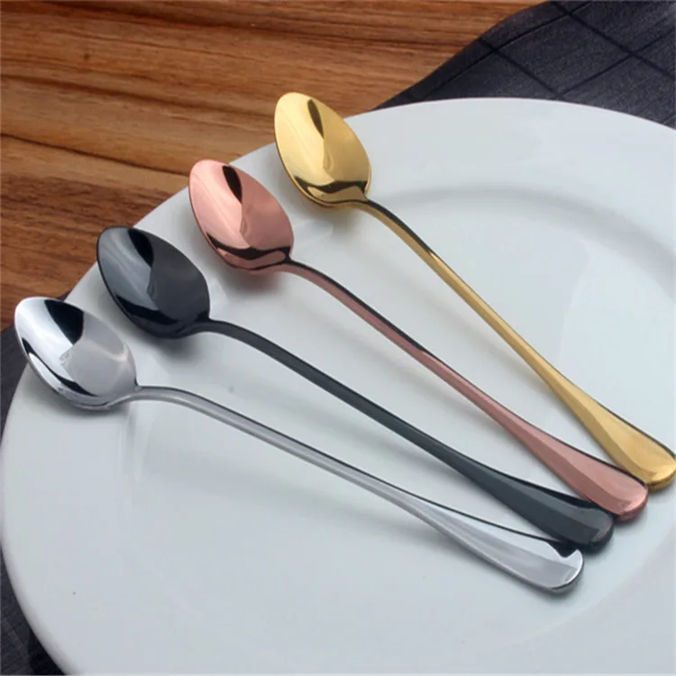 Creative Stainless Steel Long Handle Electroplating Coffee Stirring ...