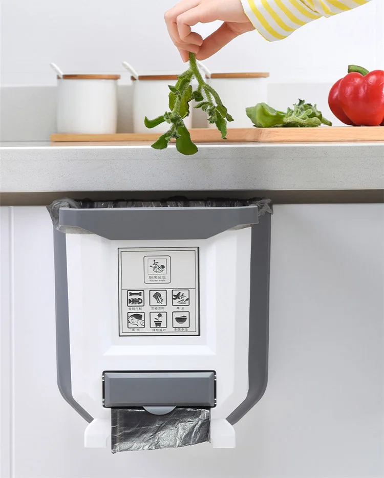 Foldable Dustbin Wall Mounted Basurero Plegable Folded Collapsable ...