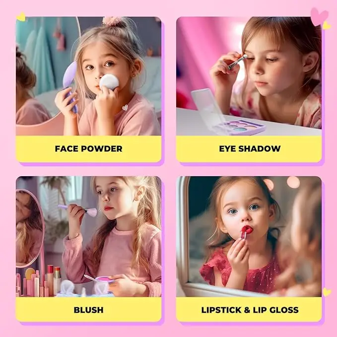 Cute Butterfly Kids Makeup Kit Custom Logo Non-toxic Safe Girls Small ...