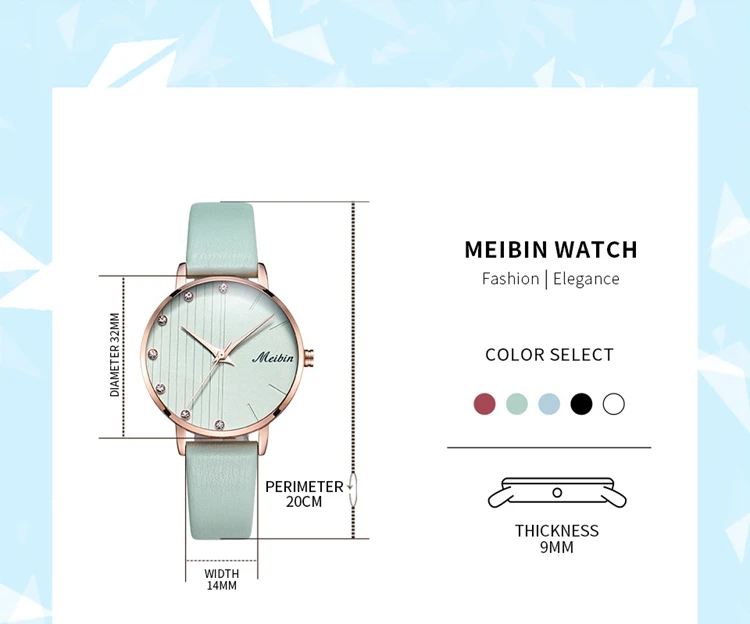 Meibin 1166 Fashion Lady Quartz Wrist Watch Leather Wholesale Fashion ...
