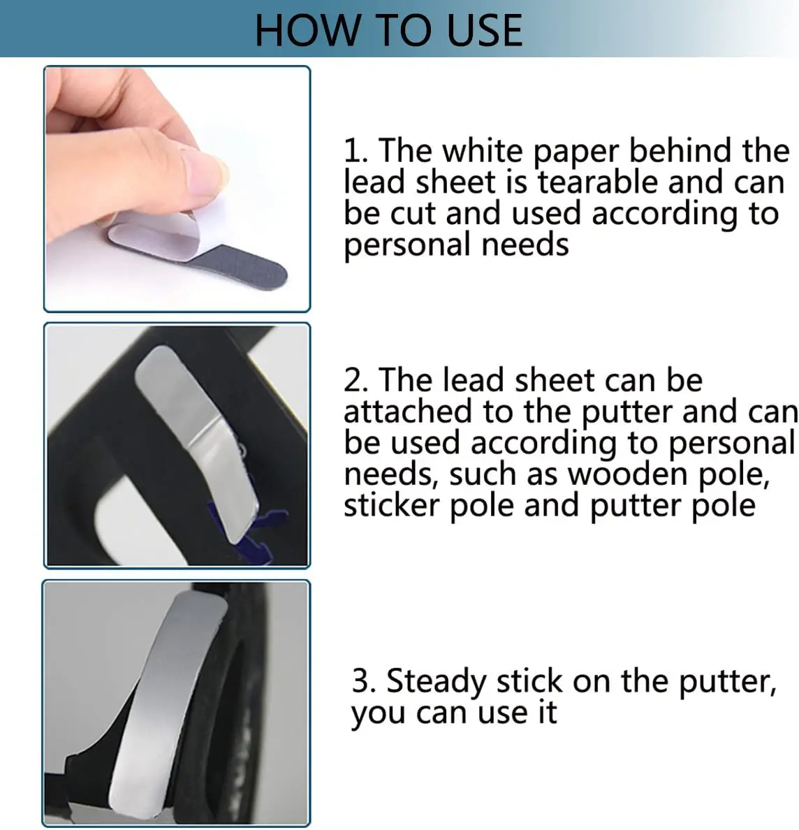 Black Pickleball Golflead Tape Weighted 3g For Pickleball Paddles Golf ...