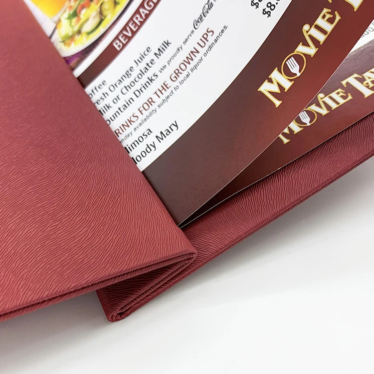 Custom Leather A4 Menu File Folder Exterior Screw Restaurant Menu Book ...