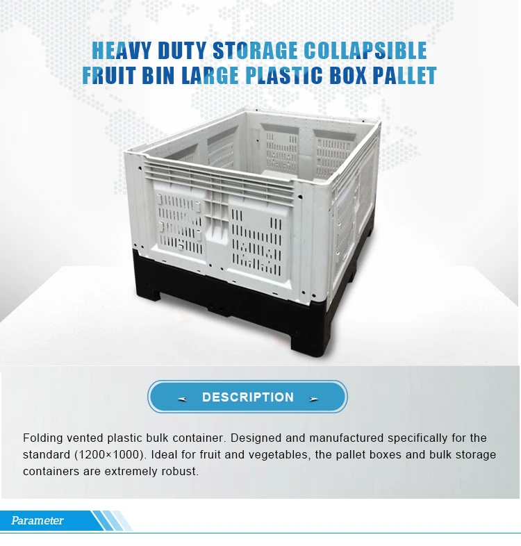 Large Bulk Heavy Duty Stackable Folding Plastic Pallet Container ...