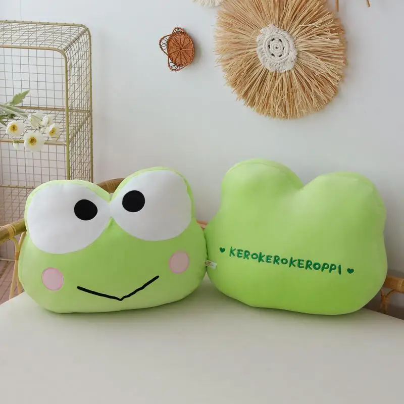 Sanrios Kawaii Cute Green Frog Throw Pillow Plush Toy Home Sofa Cushion ...